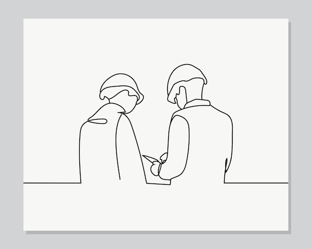 Two Figures Holding Hands in Simple Line Art Style | Jiffy Designs