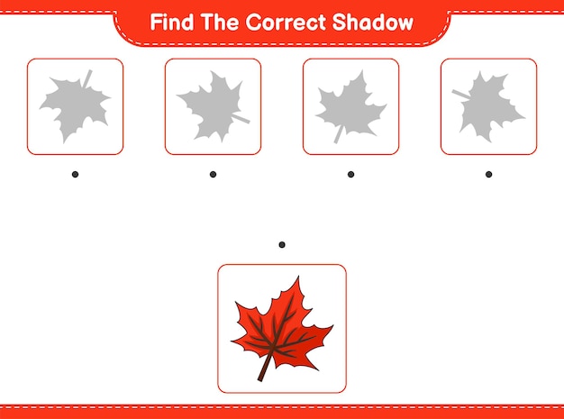 Vibrant Maple Leaf Silhouette: Matching Game | Jiffy Designs