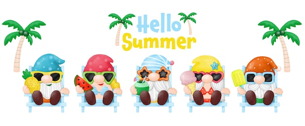 Adorable Tropical Characters Welcoming the Summer Season | Jiffy Designs