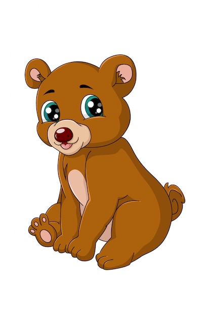 Adorable Brown Bear Cub Cartoon Illustration | Jiffy Designs