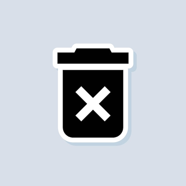 Minimalist Trash Can Icon with Bold X Mark | Jiffy Designs