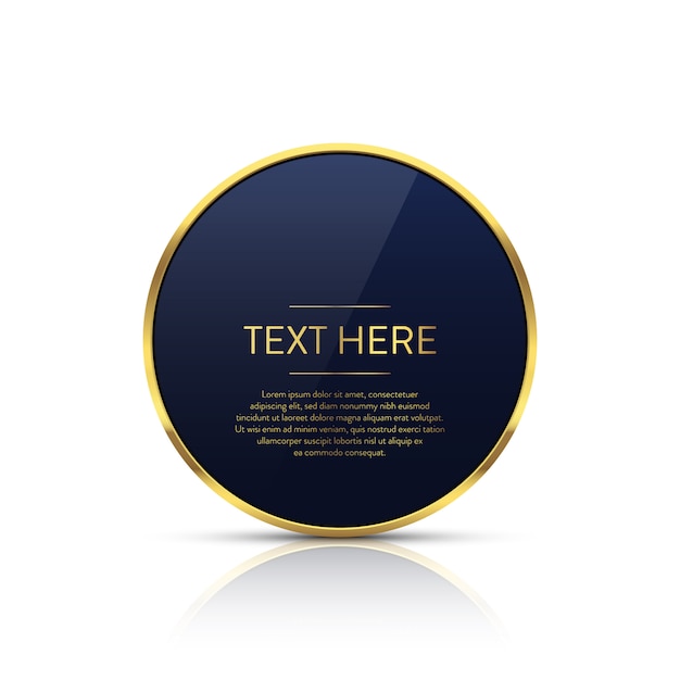Elegant Dark Blue Circular Plaque with Golden Border | Jiffy Designs