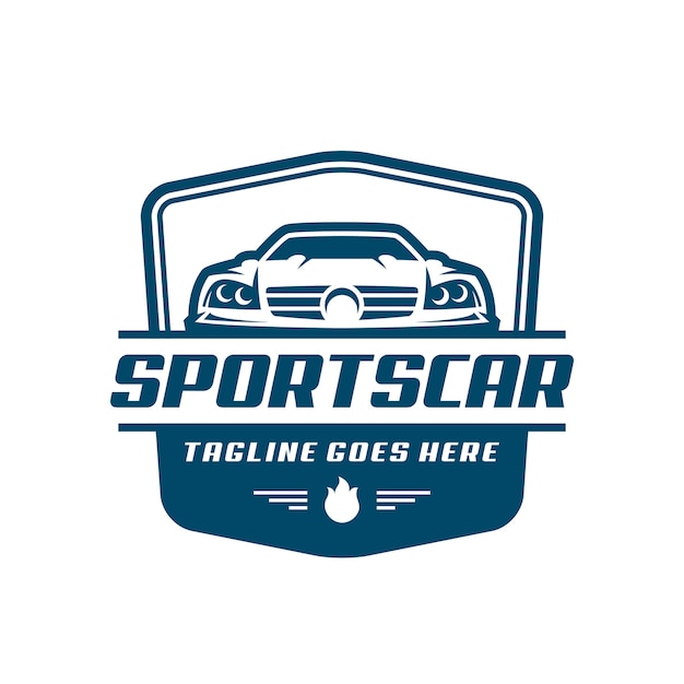 Sporty Sedan Emblem with Tagline for Automotive Branding | Jiffy Designs