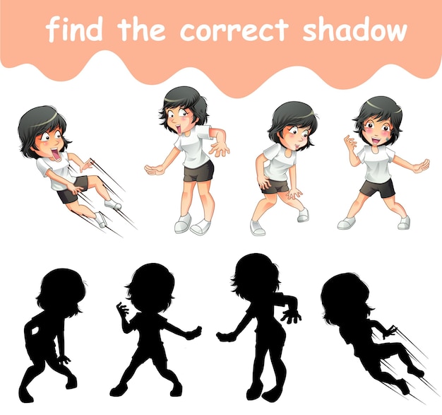 Animated Girl Silhouettes and Matching Shadows | Jiffy Designs