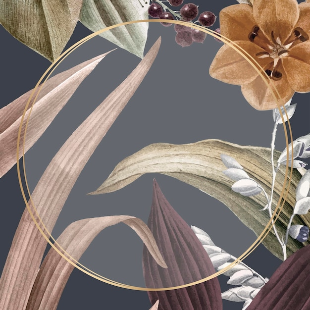 Elegant Floral Design with Earthy Tones and Metallic Accents | Jiffy ...