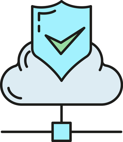 Data Exchange Cloud Icon, Protect Remote Info Storage, Database Computer Technology Information ...