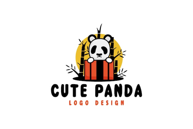 Adorable Panda in Vibrant Striped Circus Tent Logo Design | Jiffy Designs