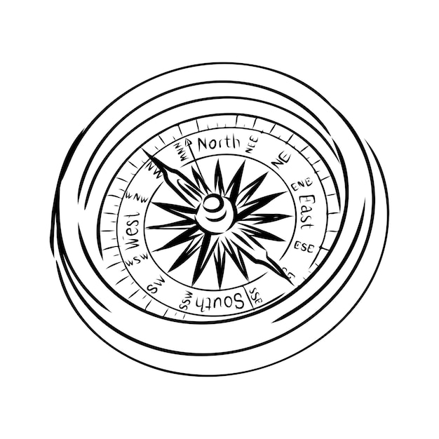 Detailed Compass Rose with Cardinal Directions | Jiffy Designs
