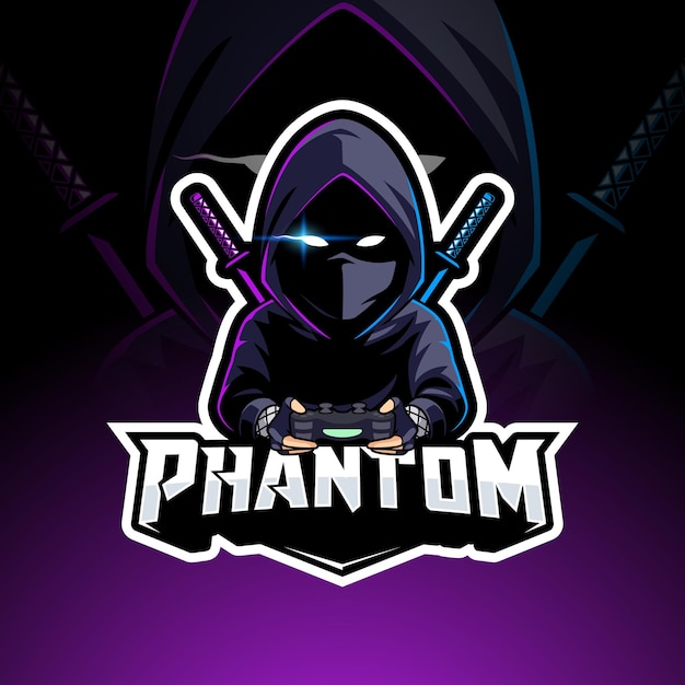 Mysterious Phantom Mascot in Striking Monochrome Design | Jiffy Designs