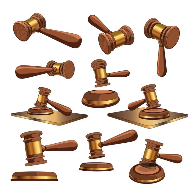 Diverse Wooden and Gold Gavel Designs for Legal Proceedings | Jiffy Designs