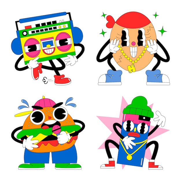 Vibrant and Playful Collection of Quirky Illustrated Characters | Jiffy ...