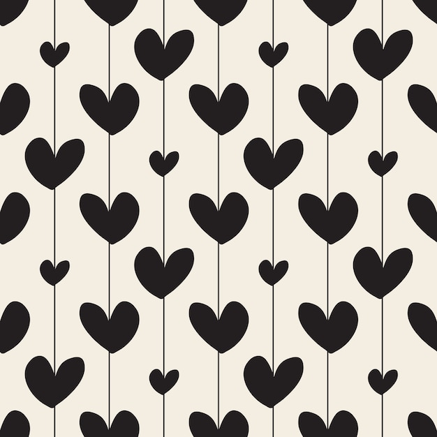 Charming Monochrome Heart Pattern on Rustic Wood Backdrop | Jiffy Designs