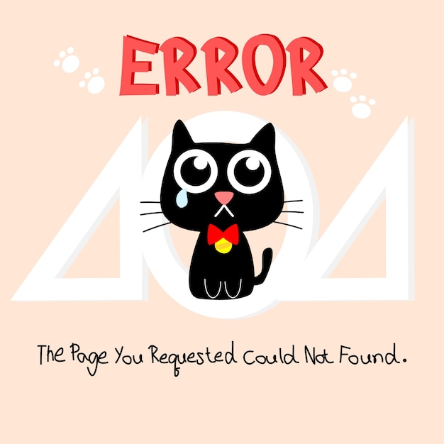 Stylized Error Cat Illustration with Quirky Typography | Jiffy Designs