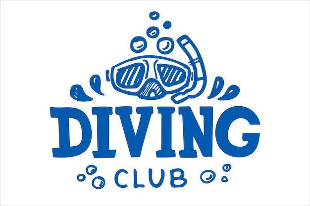 Vibrant Diving Club Logo with Snorkel and Bubbles | Jiffy Designs