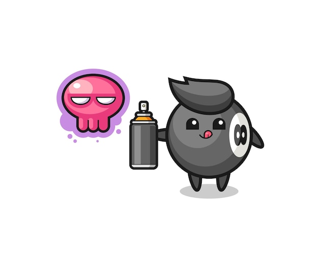 Adorable Cartoon Octopus Spraying Vibrant Graffiti Art | Jiffy Designs