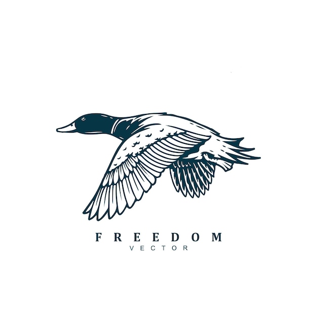 Soaring Bird with 'Freedom' Text Illustration | Jiffy Designs