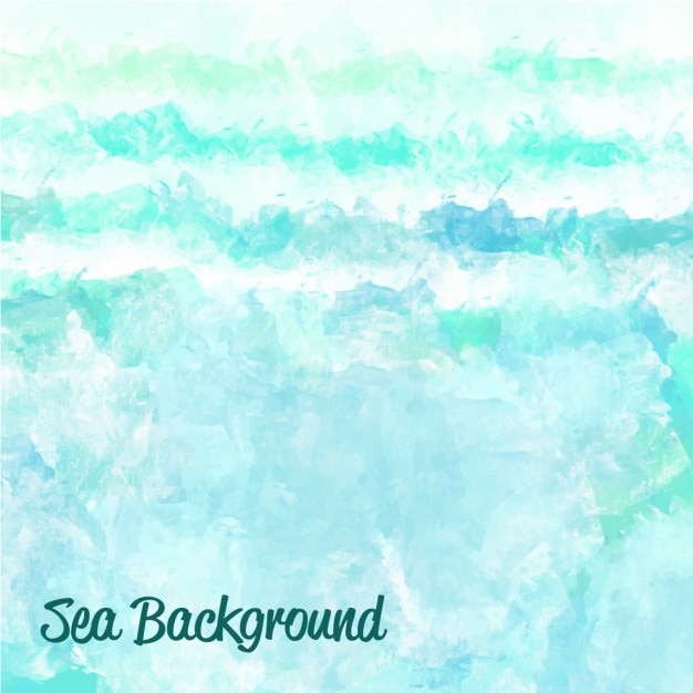 Aqua Blue Watercolor Sea Background with Cloudy Texture | Jiffy Designs