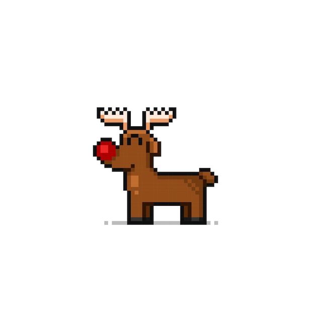 Charming Pixel Reindeer with Red Nose | Jiffy Designs