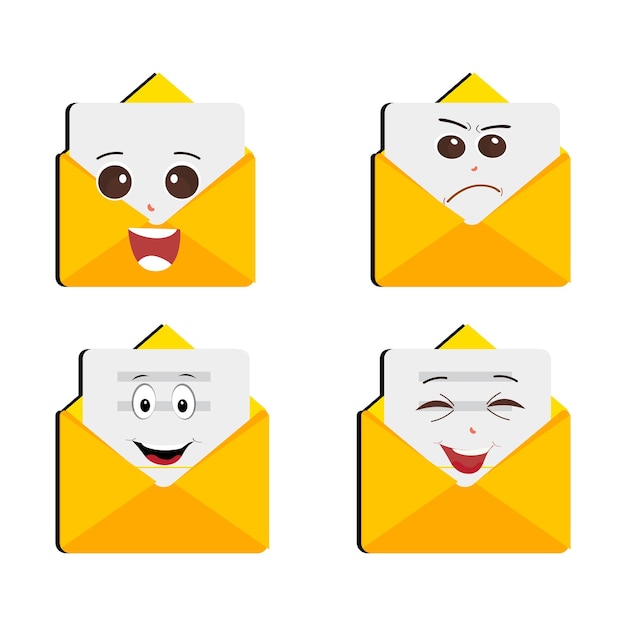 Cheerful and Expressive Cartoon Envelope Faces | Jiffy Designs