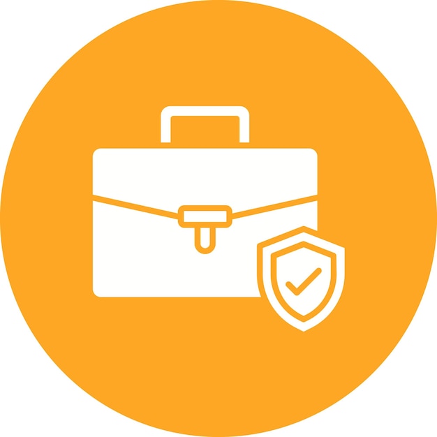 Secure Briefcase with Shield Icon on Orange Background | Jiffy Designs