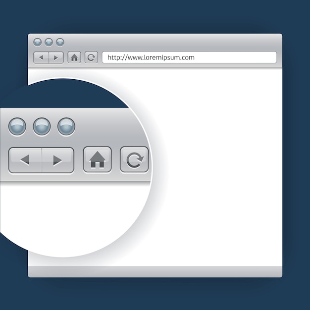 Sleek and Minimalist Web Browser Interface with Navigation Icons ...