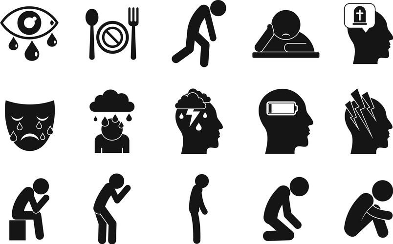 Depression Icons Set. Simple Set Of Depression Vector Icons For Web ...
