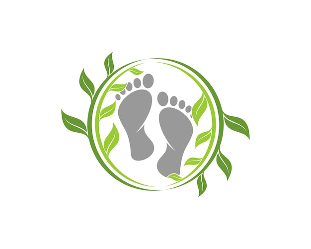 Eco-Friendly Footprint Emblem with Lush Foliage | Jiffy Designs