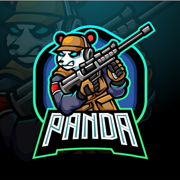 Fierce Panda Soldier with Assault Rifle Mascot Logo | Jiffy Designs