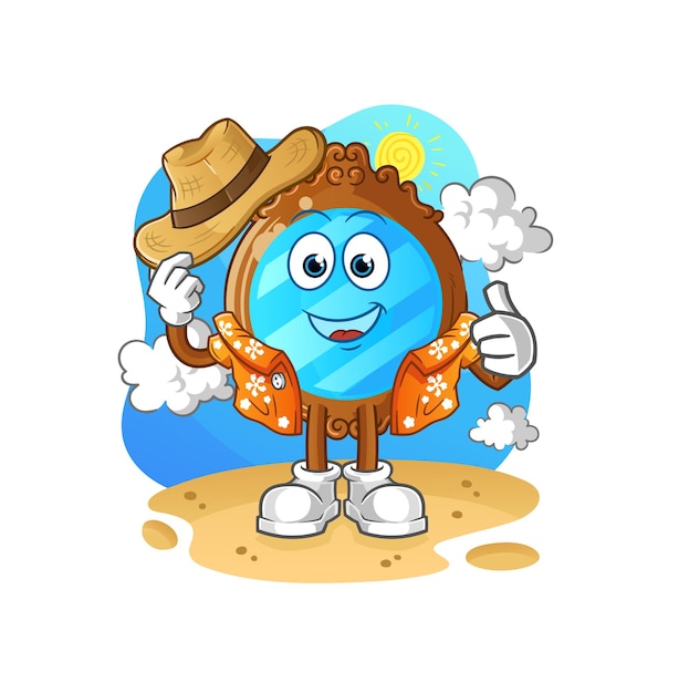 Cheerful Beach-Themed Character Waving Friendly Greeting | Jiffy Designs