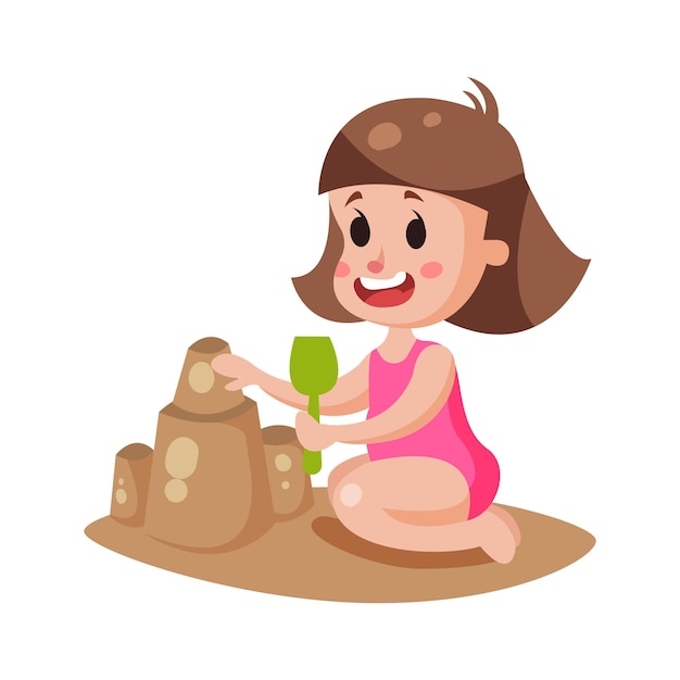 Cheerful Girl Sculpting Playful Sand Creature | Jiffy Designs
