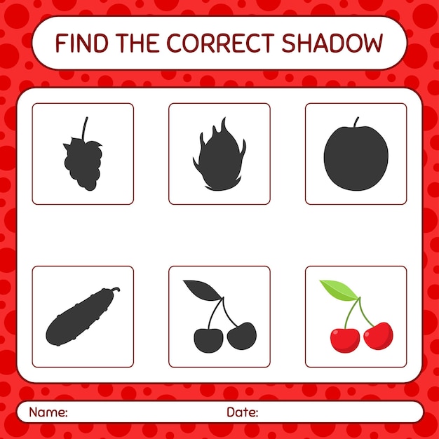 Discover the Matching Shadows: Fruits and Veggies | Jiffy Designs