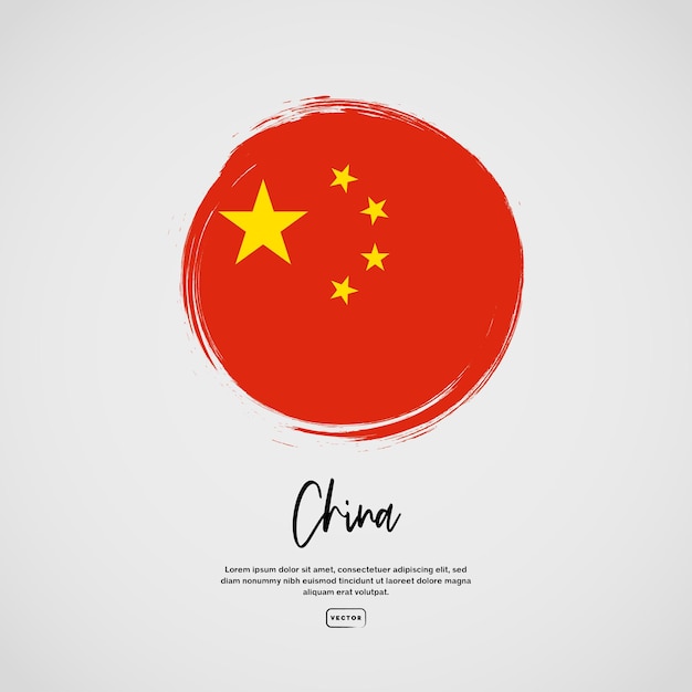 Vibrant Chinese Flag Emblem with Striking Stars | Jiffy Designs