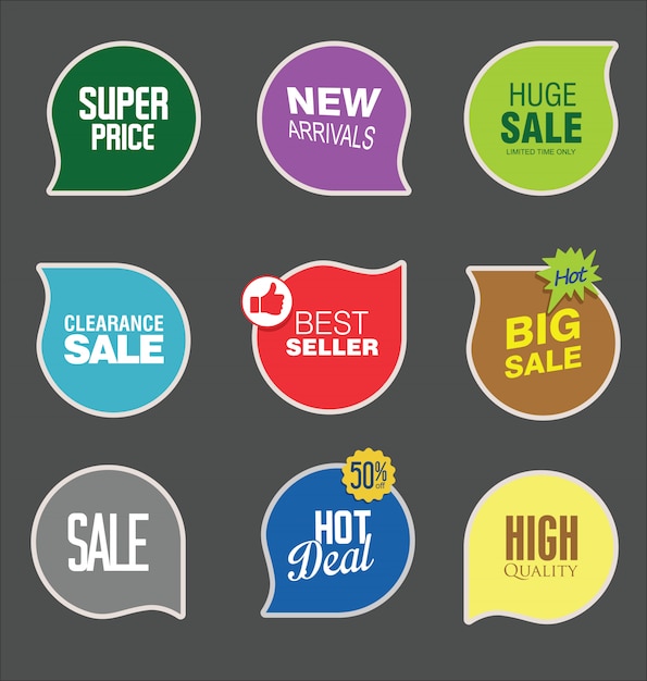Vibrant Sale Badges and Stickers Collection with Text Overlays | Jiffy ...