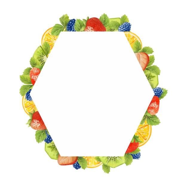 Vibrant Fruit Hexagon Frame | Jiffy Designs
