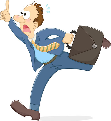 Stressed Worker In A Hurry Running With His Briefcase | Jiffy Designs