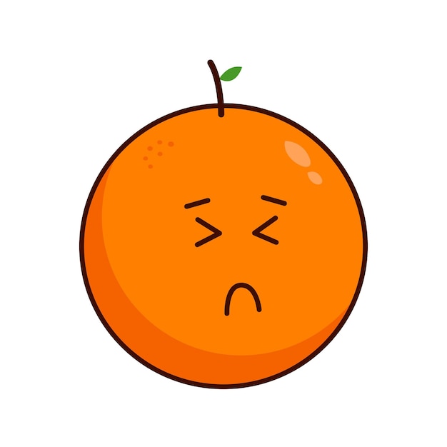 Sad and Expressive Cartoon Orange Fruit | Jiffy Designs