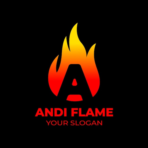 Fiery Letter A Emblem with Vibrant Flame Design | Jiffy Designs