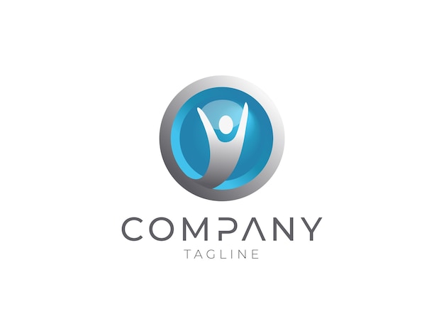 Dynamic Blue and Gray Circular Logo Design | Jiffy Designs