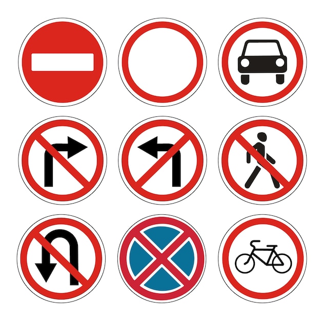 Assortment of Informative Road Signs Indicating Traffic Regulations ...