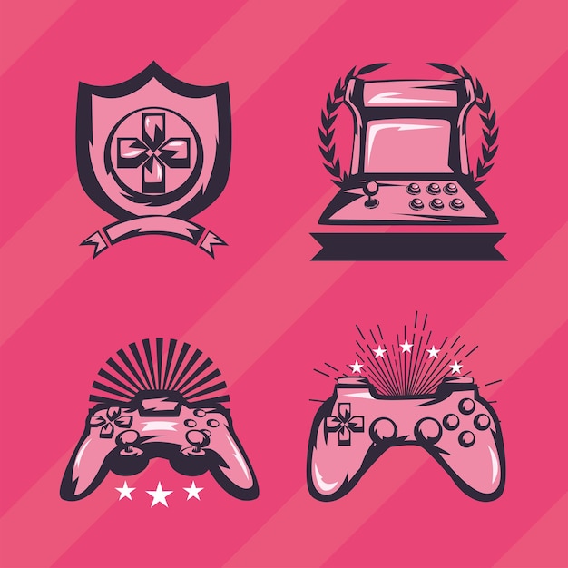 Vibrant Gaming Insignia Collection: Emblems, Controllers, and Consoles ...