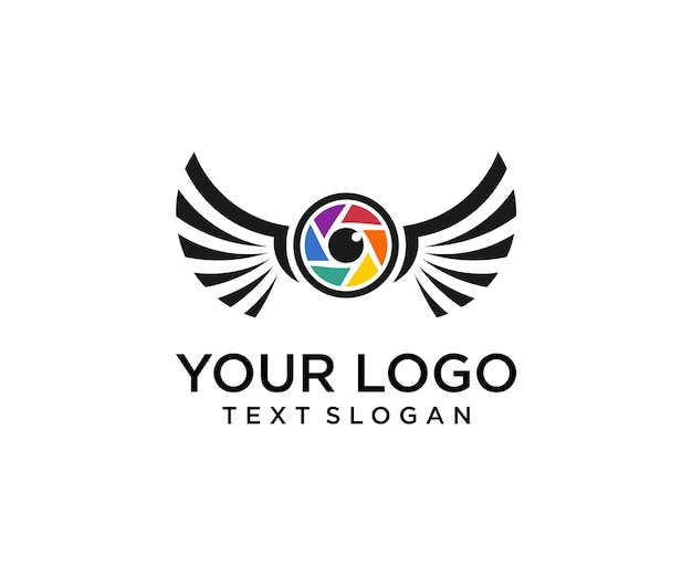 Vibrant Winged Camera Logo with Striking Geometric Design | Jiffy Designs