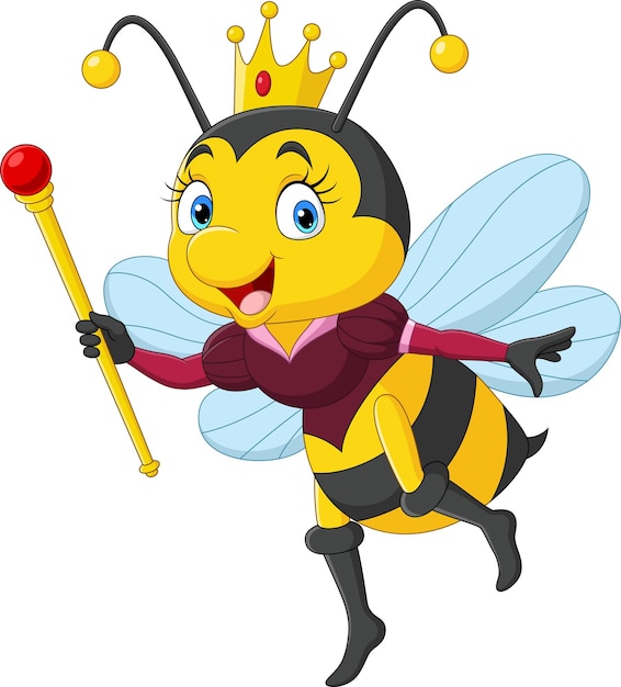 Cheerful Cartoon Bee with Crown and Wand | Jiffy Designs