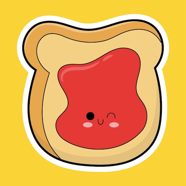 Adorable Kawaii Bread Slice with Cute Smiley Face | Jiffy Designs