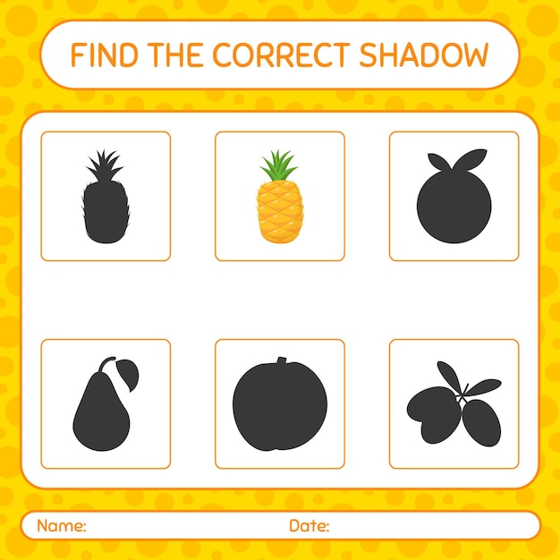 Matching Fruit Shadows Puzzle for Kids | Jiffy Designs