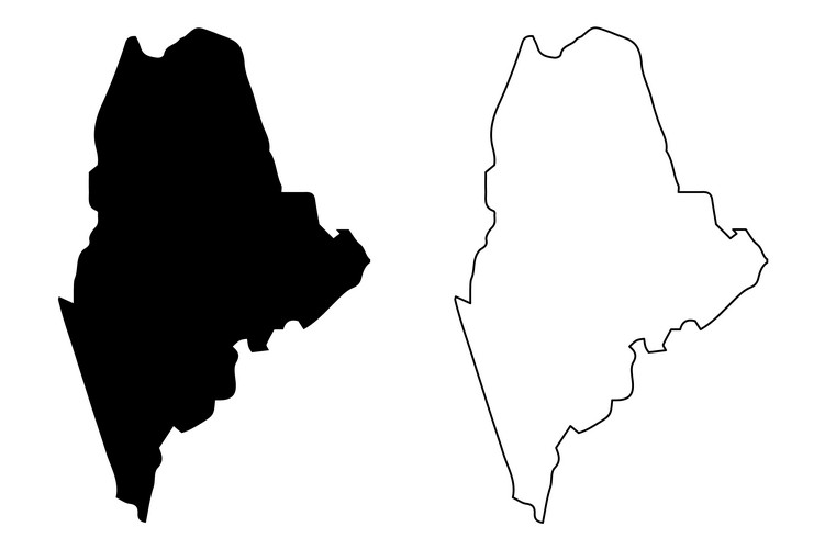Maine Map Vector Illustration, Scribble Sketch Maine Map | Jiffy Designs