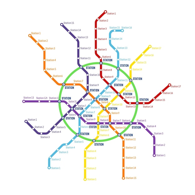 Vibrant Subway Map of a Bustling Metropolis | Jiffy Designs