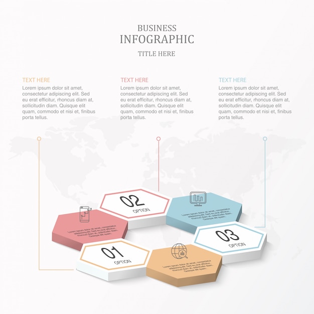Infographic Design with Interconnected Geometric Shapes and Text Boxes ...