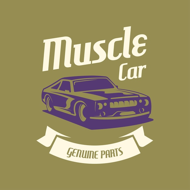 Vintage Muscle Car Emblem with Retro Typography | Jiffy Designs