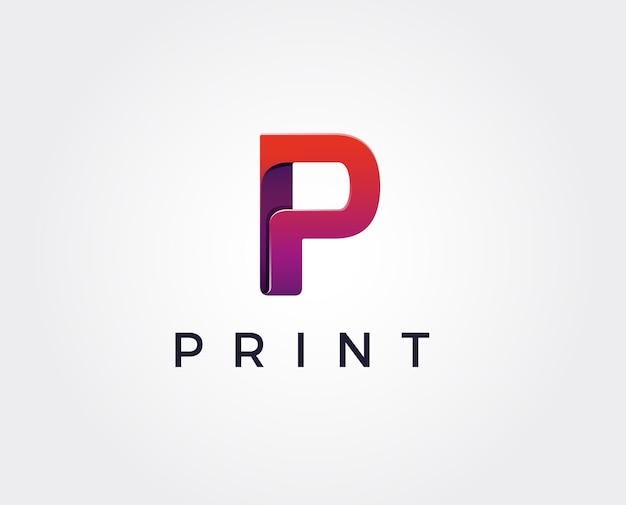 Vibrant Typographic Logo with Bold 'P' and 'Print' Text | Jiffy Designs
