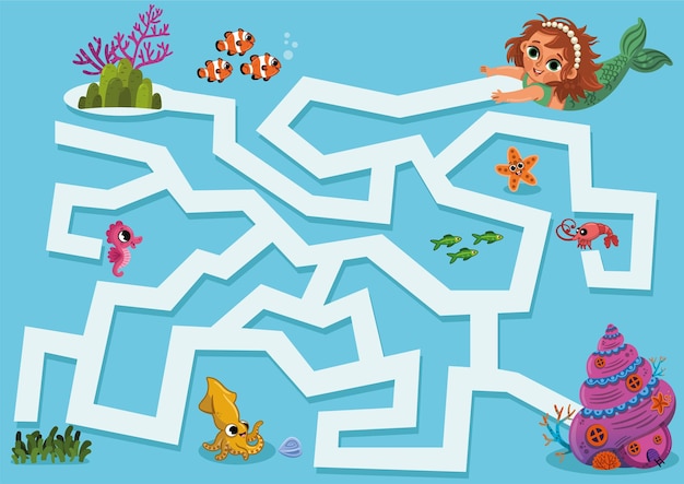 Underwater Maze Adventure with Colorful Sea Creatures | Jiffy Designs